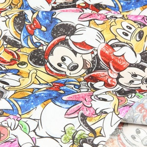 Disney Mickey Mouse Fabric Donald Duck Pluto Goofy Fabric 100% Cotton ...