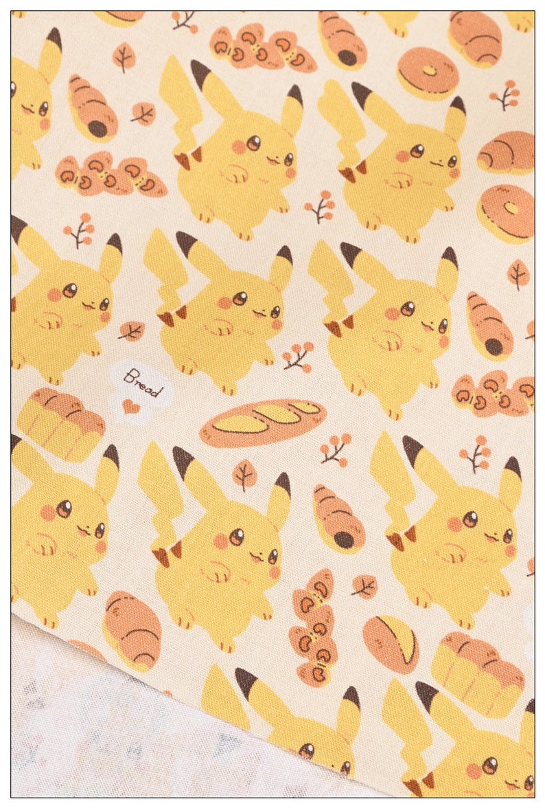 Pokemon Pikachu Anime Fabric Pocket Monster Fabric 100% Cotton - Etsy