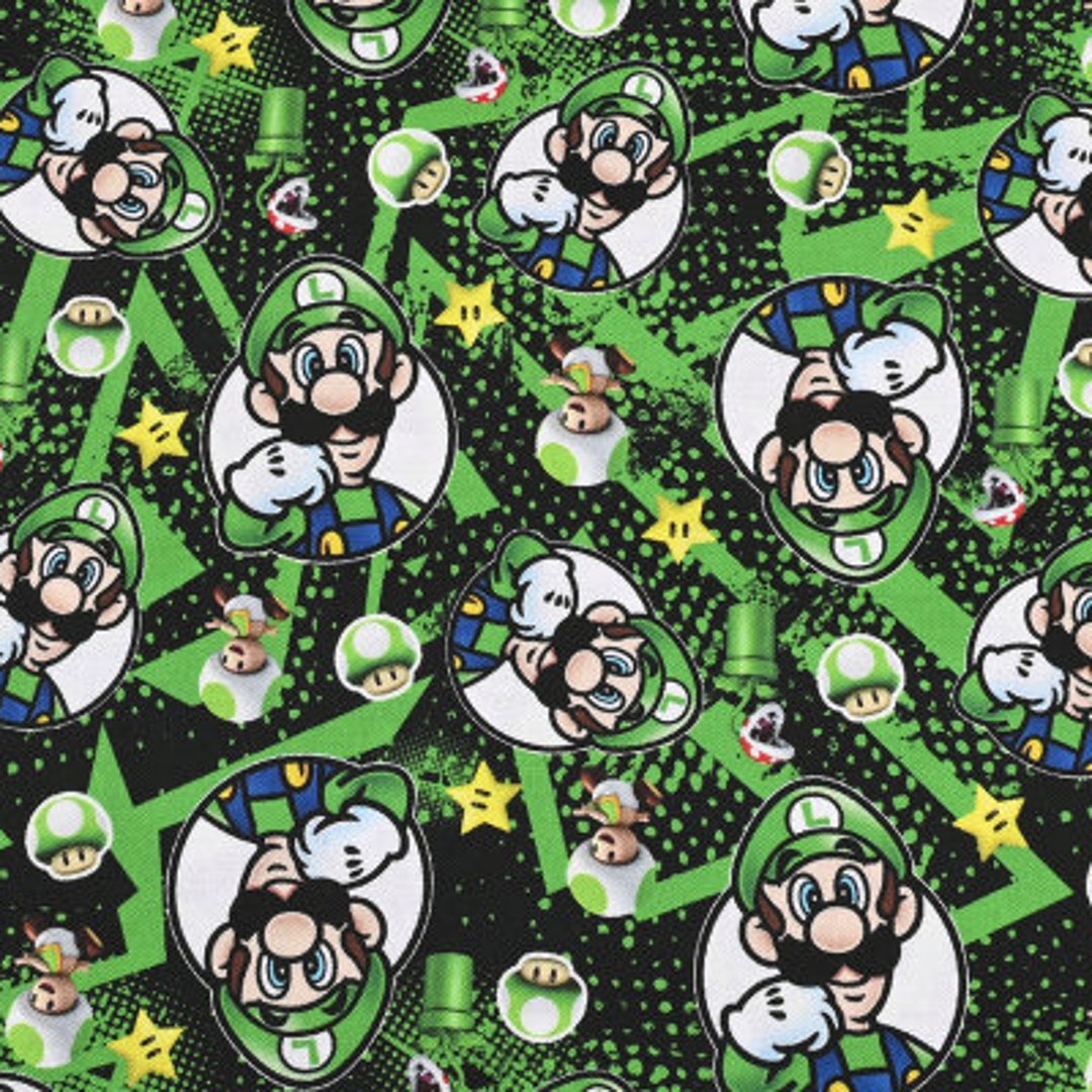 Super Mario Fabric 100% Cotton Cartoon Cotton Fabric by the Half Yard ...