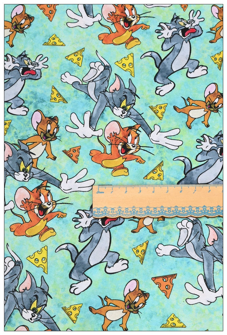 Tom and Jerry Fabric Camelot Fabric 100% Cotton Cartoon Cotton - Etsy