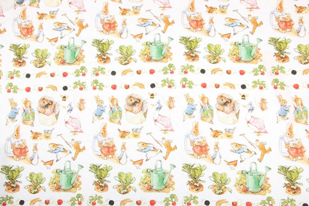 Peter Rabbit Fabric Beatrix Potter Fabric 100% Cotton Cartoon Cotton ...