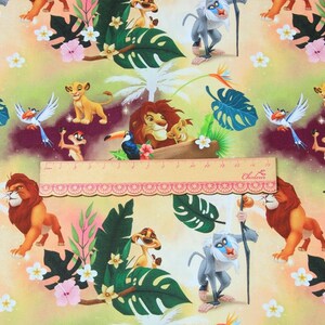 Lion King Fabric Lion Simba Mufasa Fabric 100% Cotton Cartoon Cotton ...