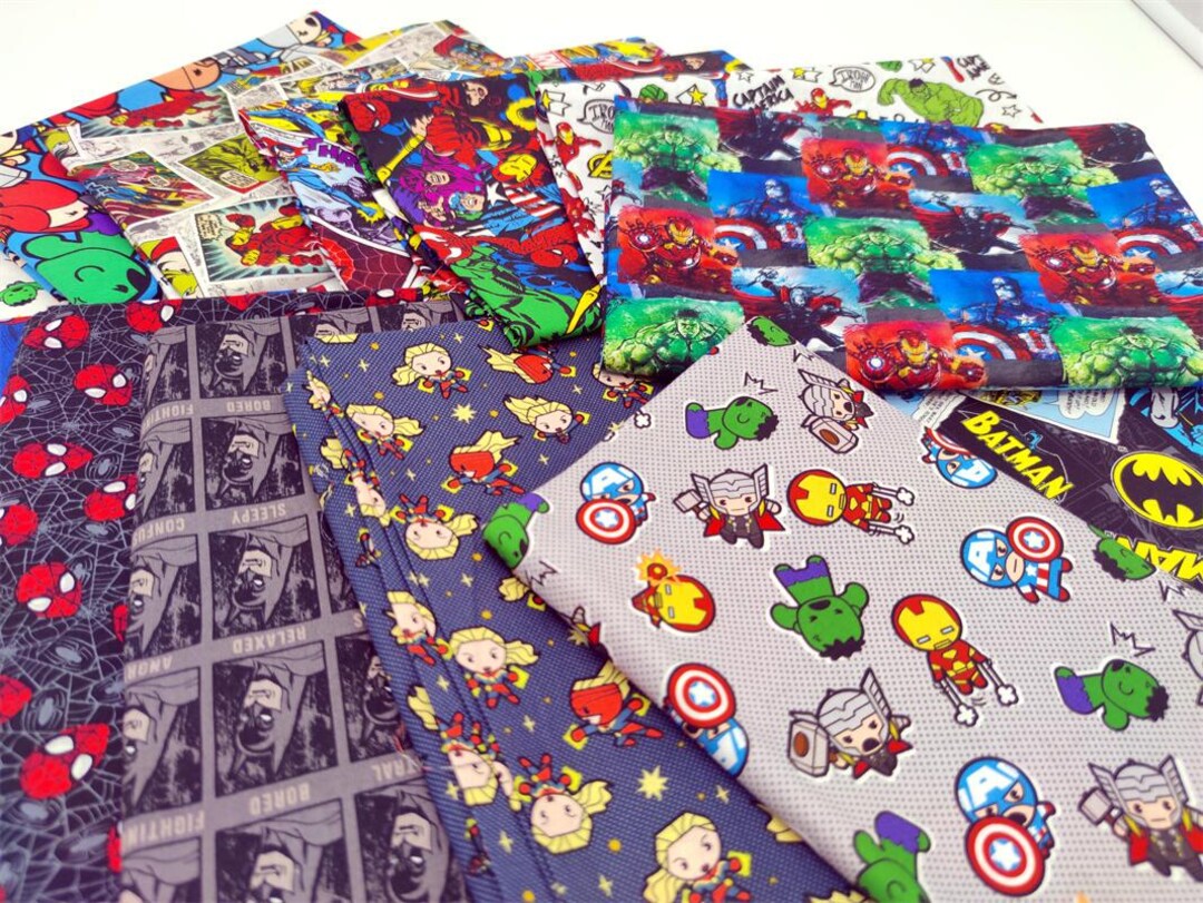 Marvel Comics Fabric Marvel Avengers Fabric 100% Cotton Cartoon Cotton ...