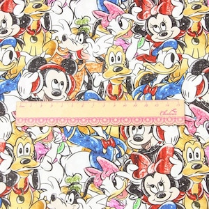Disney Mickey Mouse Fabric Donald Duck Pluto Goofy Fabric 100% Cotton ...