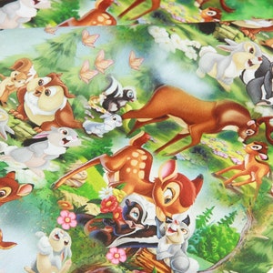 Disney Bambi Fabric 100% Cotton Cartoon Cotton Fabric by the Half Yard ...