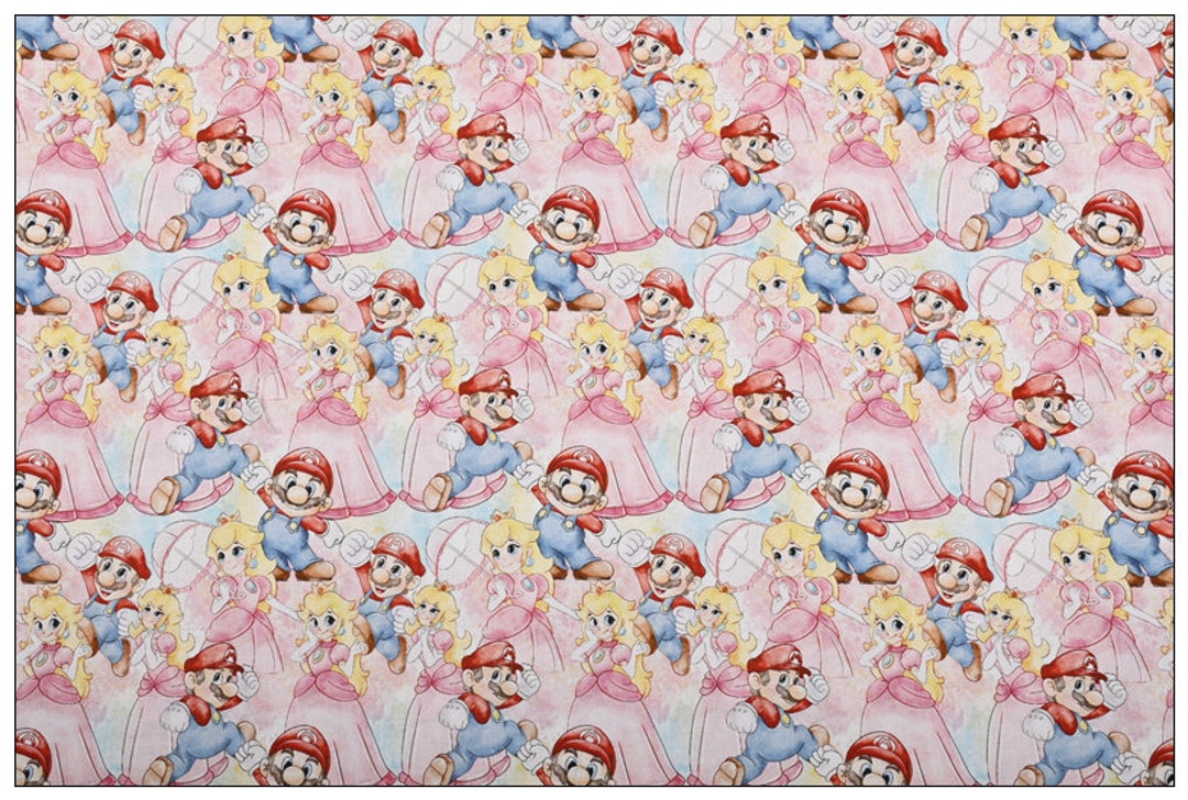 Super Mario Fabric Mario Luigi Princess Peach King Koopa Bowser Fabric ...