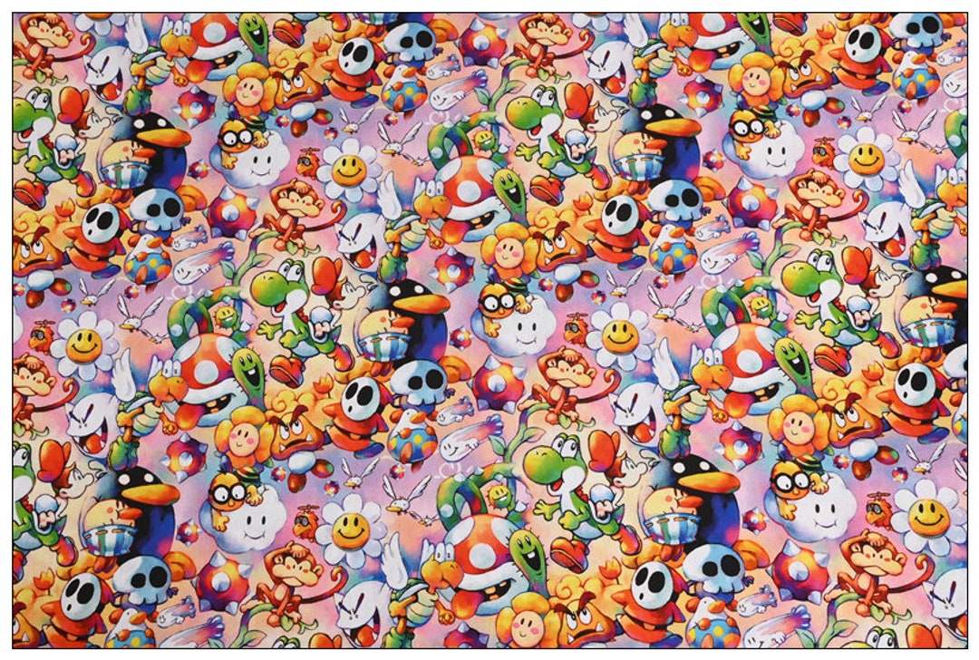 Super Mario Fabric Cartoon Character Fabric 100% Cotton Cartoon Cotton ...