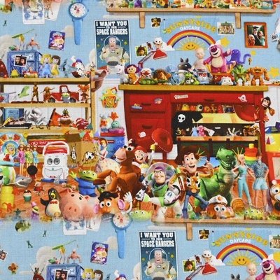 Toy Story Icon Fabric 100% Cotton Cartoon Cotton Fabric by the Half ...