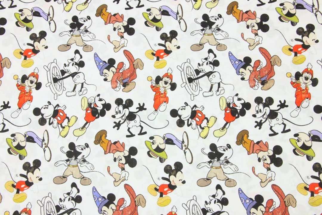 Mickey Minnie Mouse Fabric Disney Fabric 100% Cotton Cartoon Cotton ...