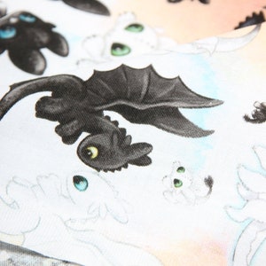 How to Train Your Dragon Fabric Night Fury Toothless Fabric 100% Cotton ...