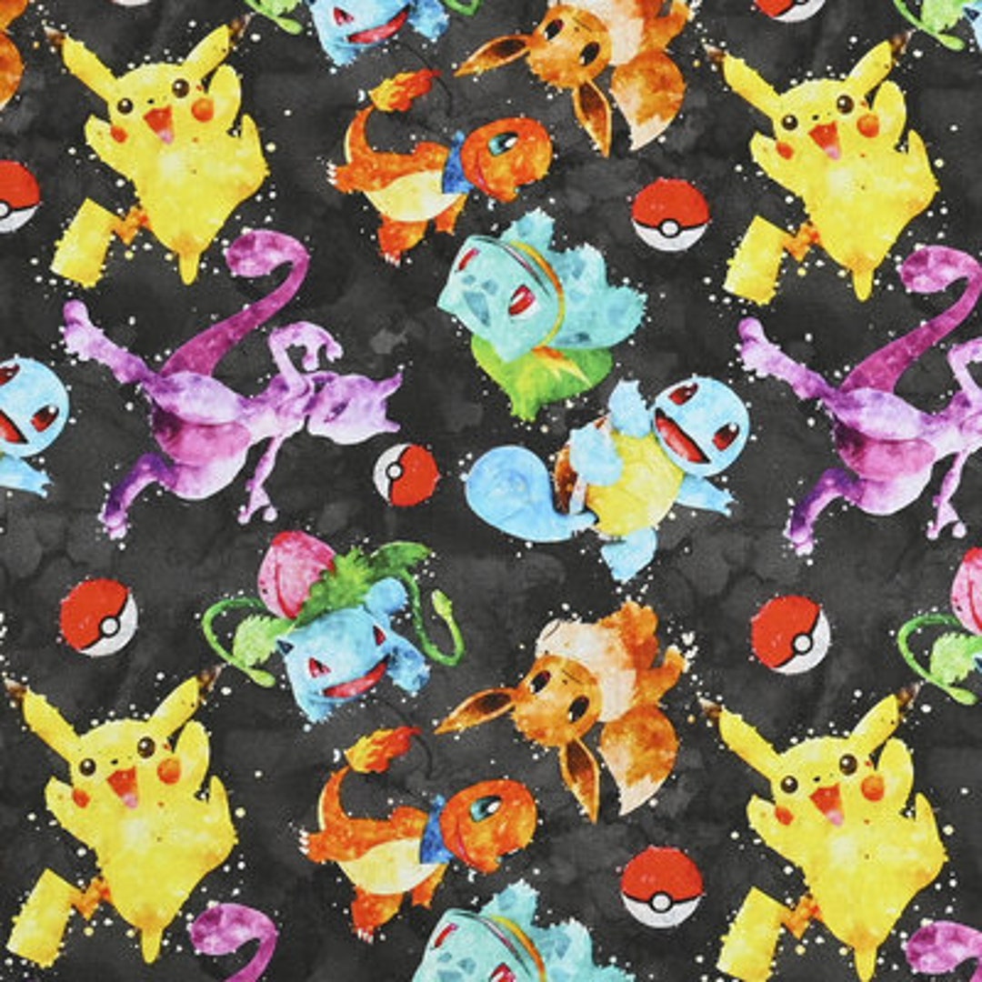 Pokemon Pikachu Anime Fabric Pocket Monster Fabric 100% Cotton Cartoon ...