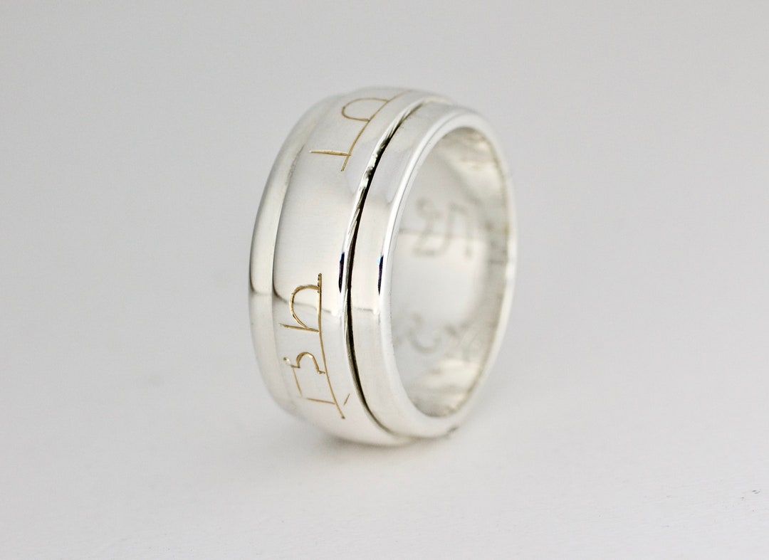 Vajra Guru Mantra Ring, Sanskrit, Spinning Ring, Sterling Silver 925 - Etsy