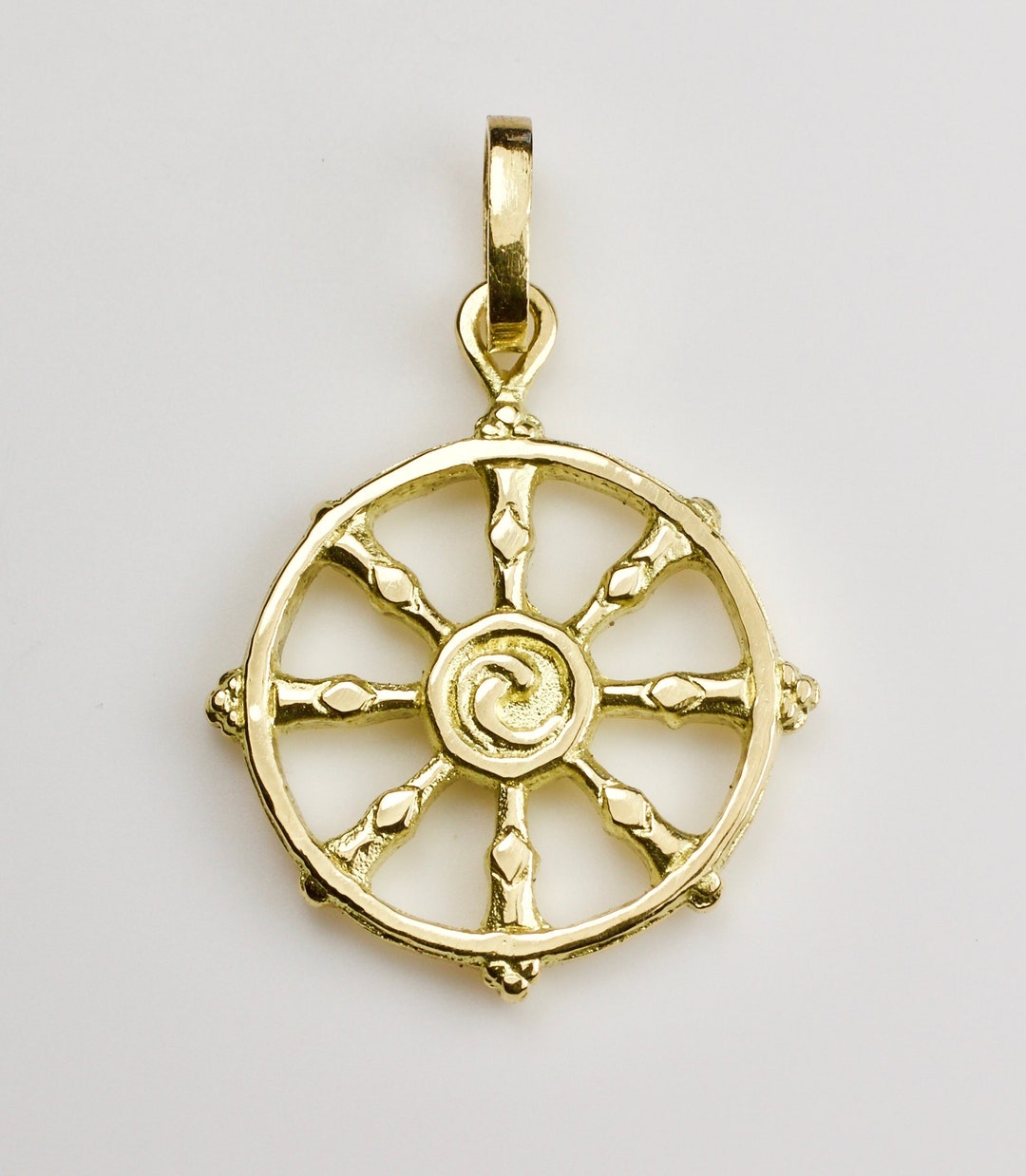 Dharmachakra Wheel Pendant Buddhist Eightfold Path Symbol Gold - Etsy