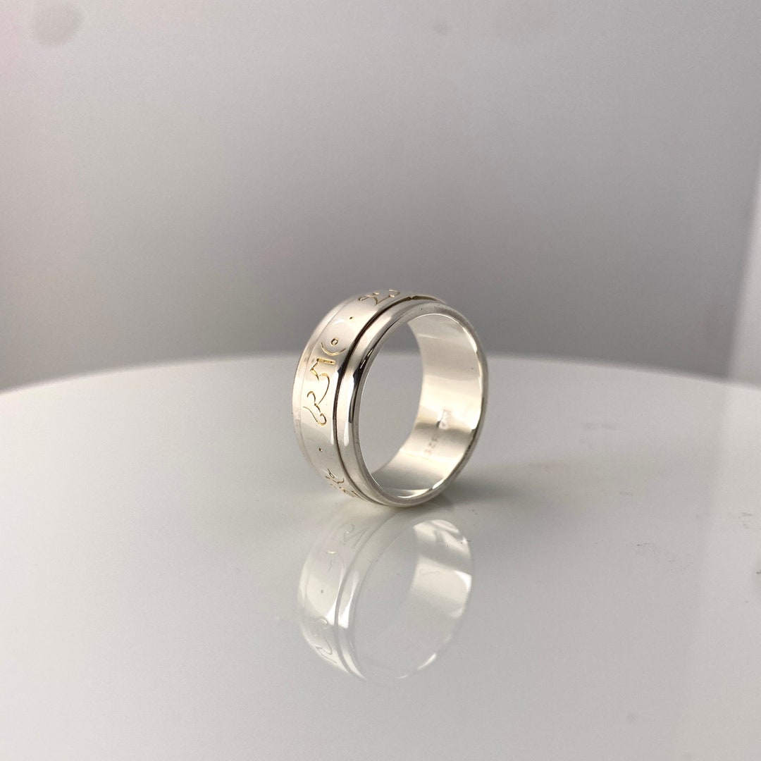Spinning Mani Mantra Ring, Sterling Silver 925 - Etsy