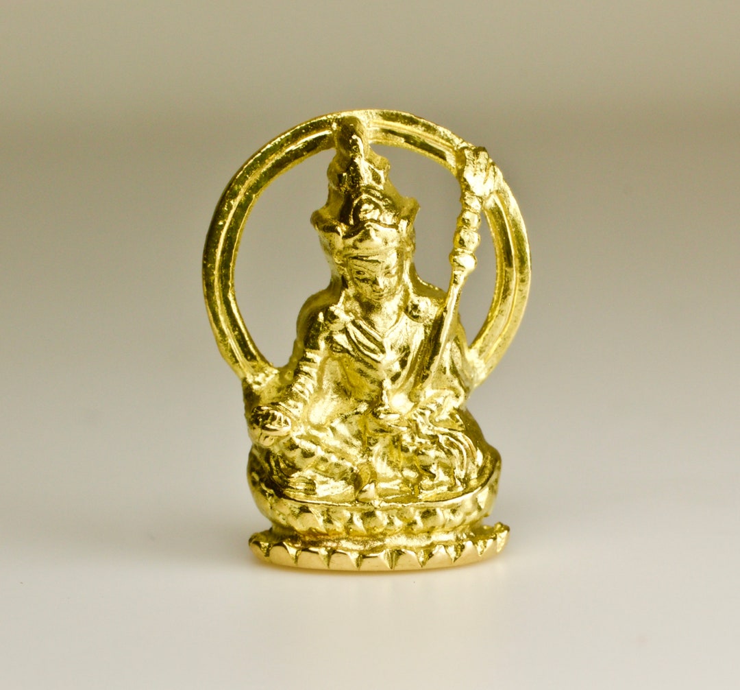 Gold Guru Rinpoche Pendant - Padmasambhava Tibetan Buddhist Amulet - Etsy