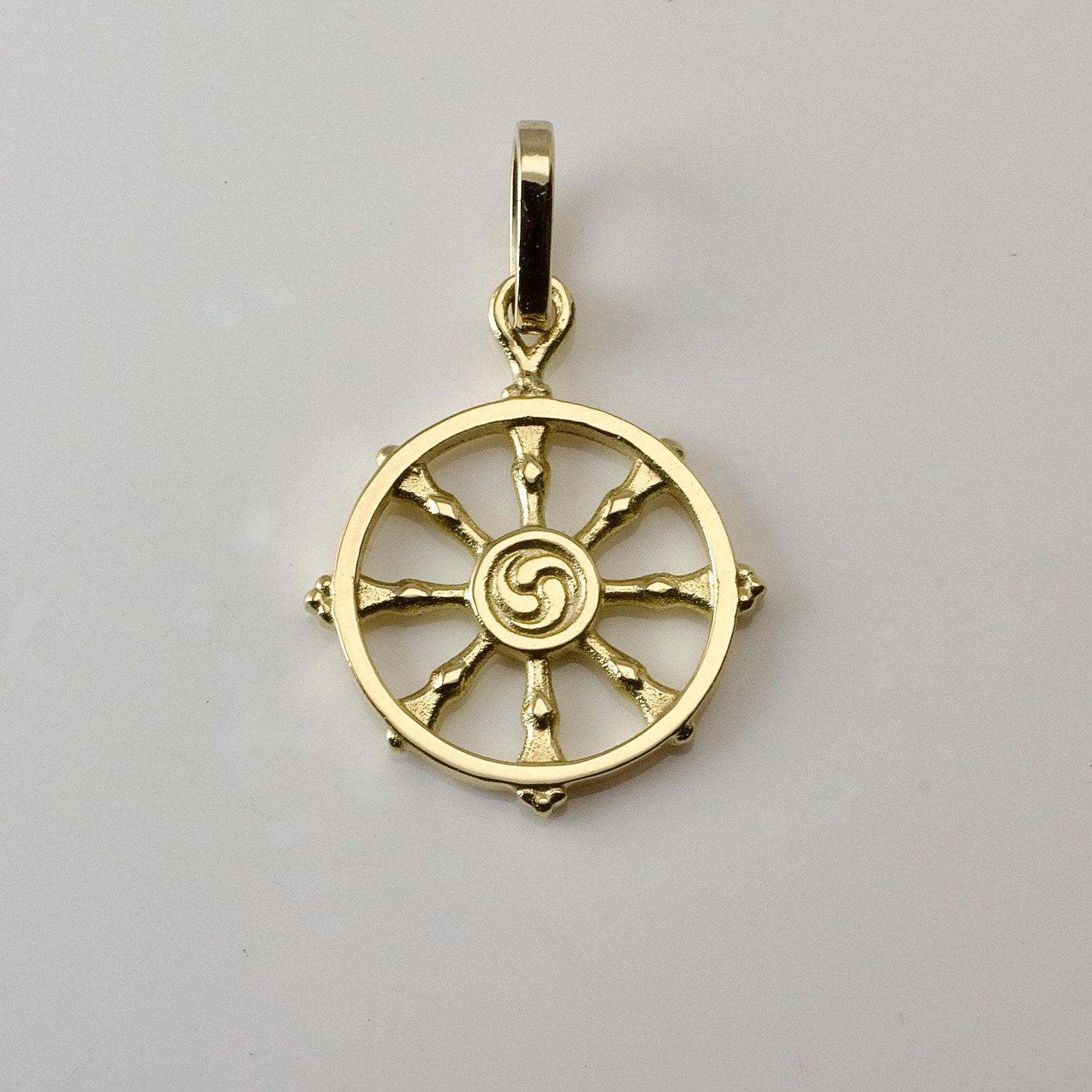 Dharmachakra Wheel Pendant | Buddhist Eightfold Path Symbol | Gold - Etsy