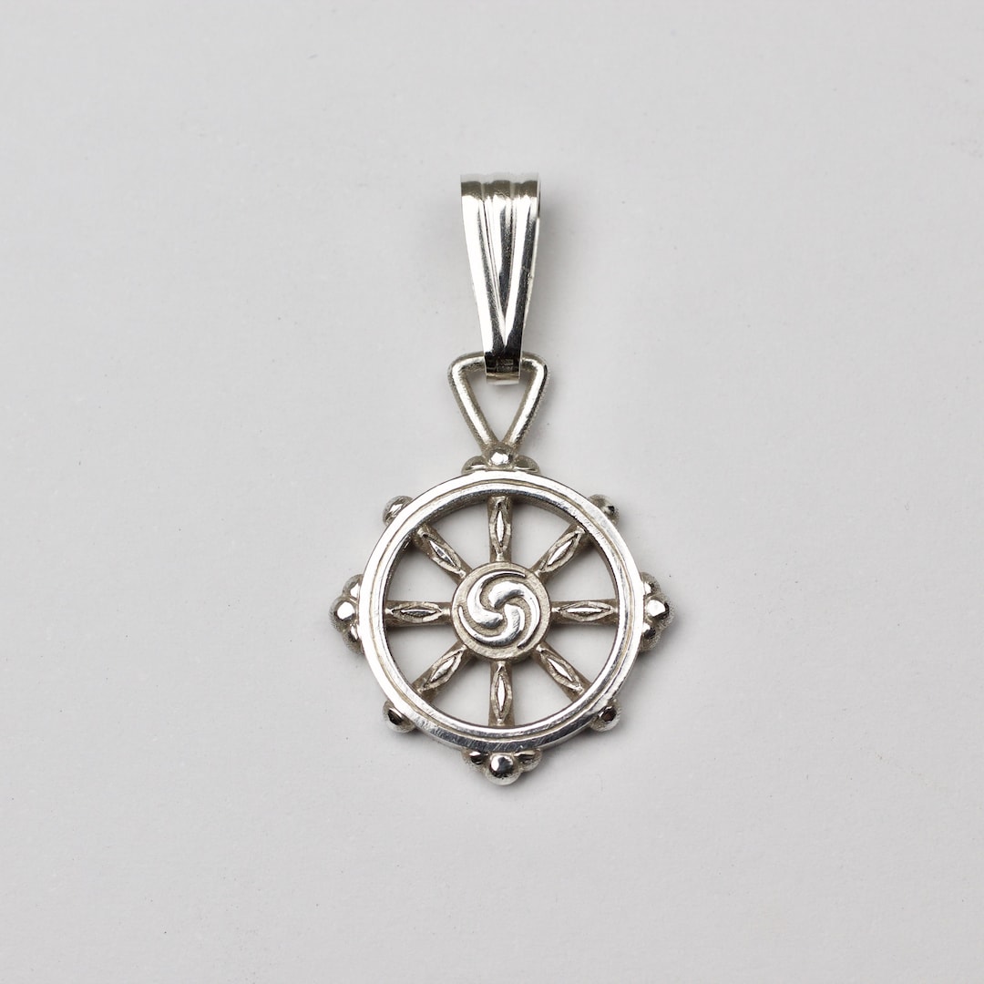Dharmachakra Pendant | Wheel of Dharma Pendant, Small | Buddhist ...