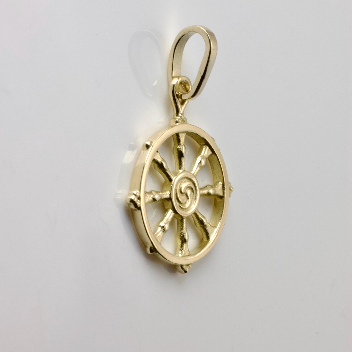 Dharmachakra Wheel Pendant | Buddhist Eightfold Path Symbol | Gold - Etsy