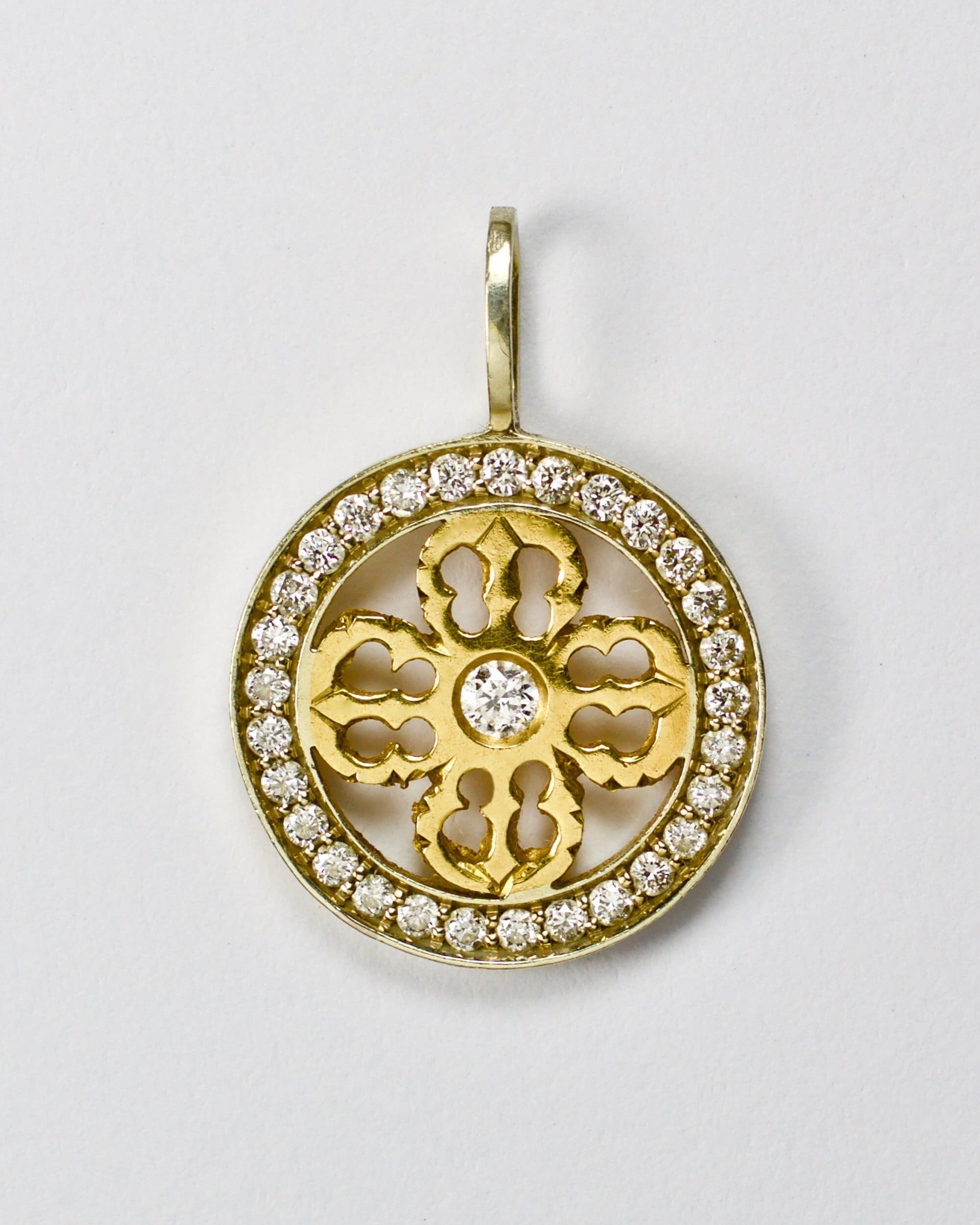 Double Vajra Pendant | Gold and Diamond - Etsy