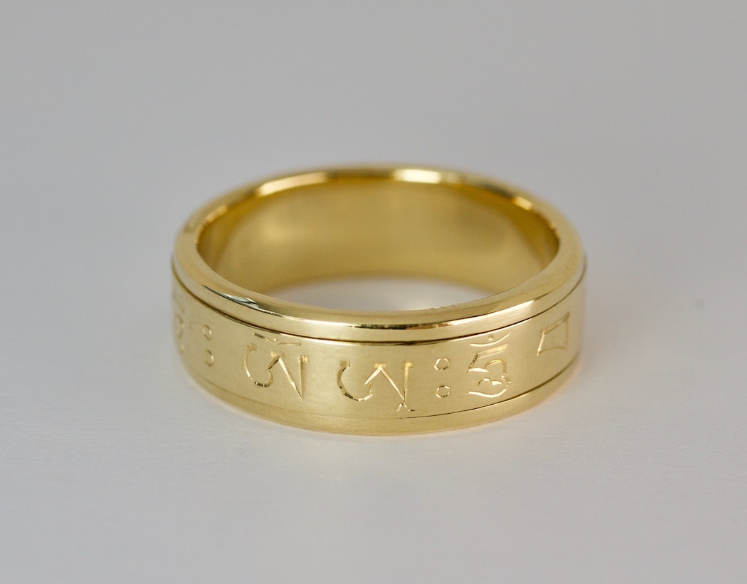 Vajra Guru Mantra Ring, Spinning , Gold - Etsy