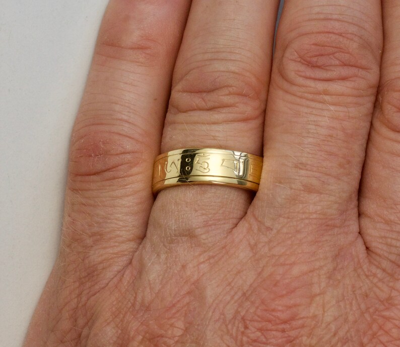 Vajra Guru Mantra Ring, Spinning , Gold - Etsy