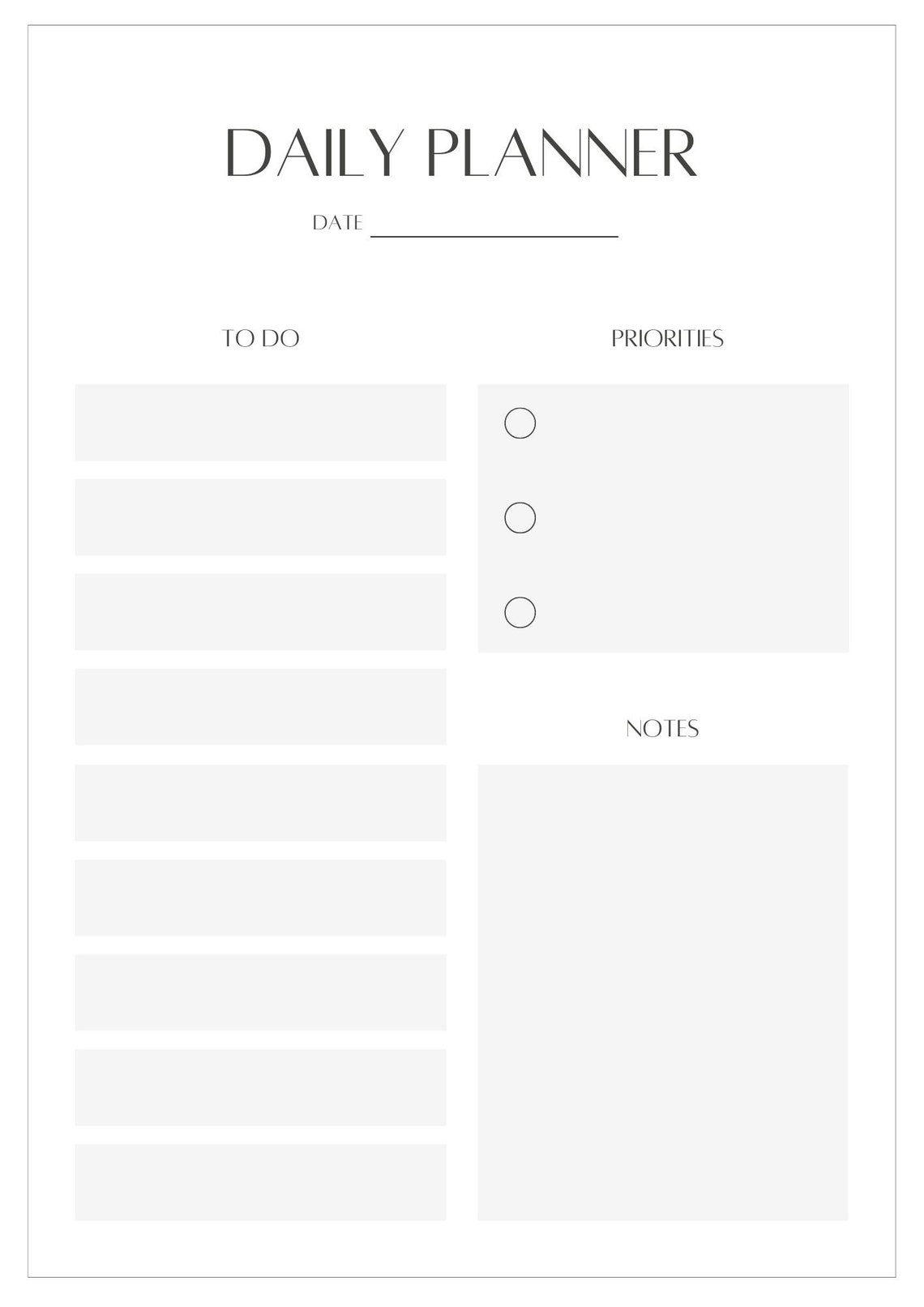 Printable Daily Planner, Printable Daily Planner Sheet, PDF Printable ...