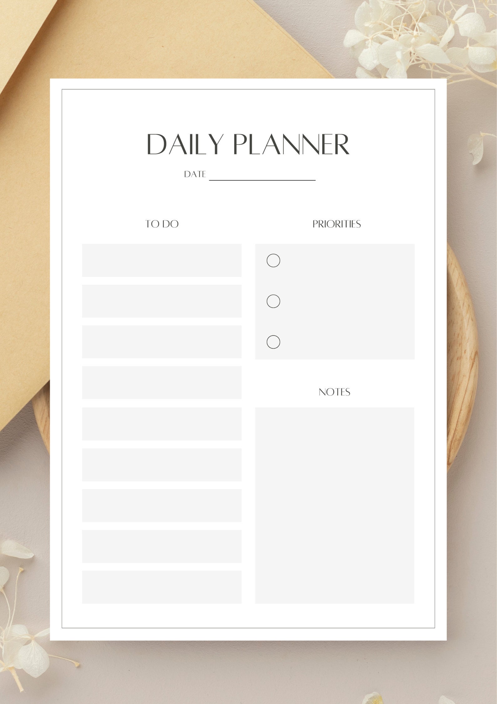 Printable Daily Planner, Printable Daily Planner Sheet, PDF Printable ...