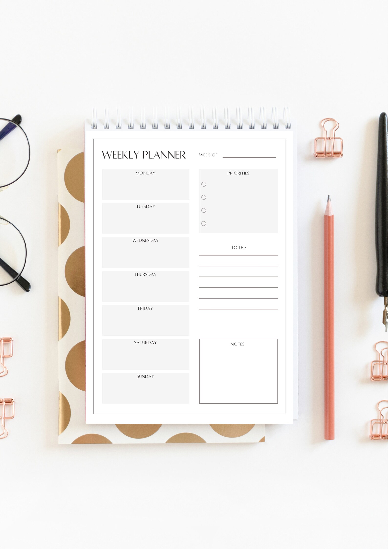 Printable Weekly Planner, Printable Weekly Planner Sheet, PDF Printable ...