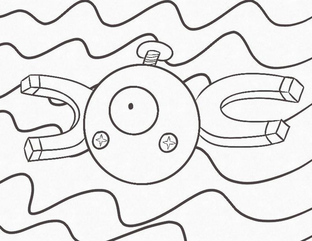 Magnemite Pokemon Coloring Page - Etsy