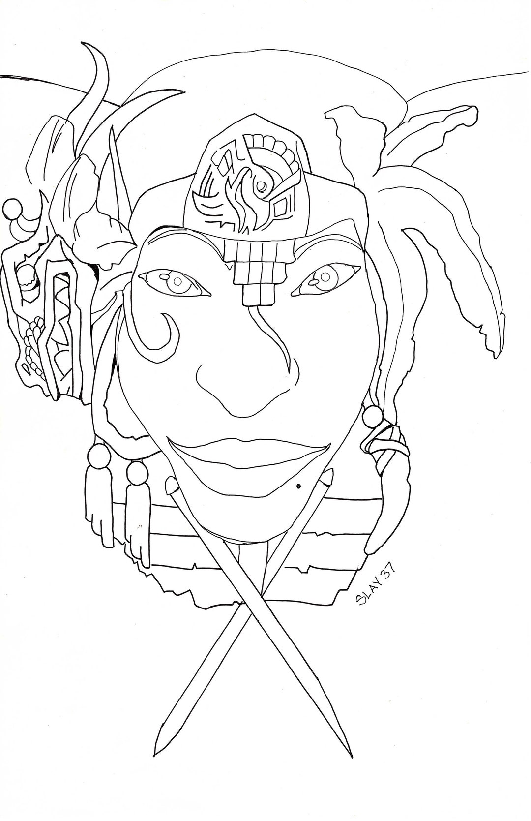 Aztec Princess Coloring Page - Etsy