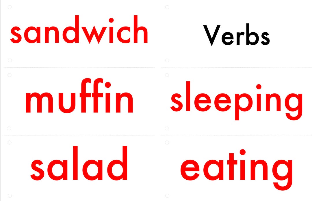 Doman Method Flash Cards: 412 Words (digital Download) - Etsy