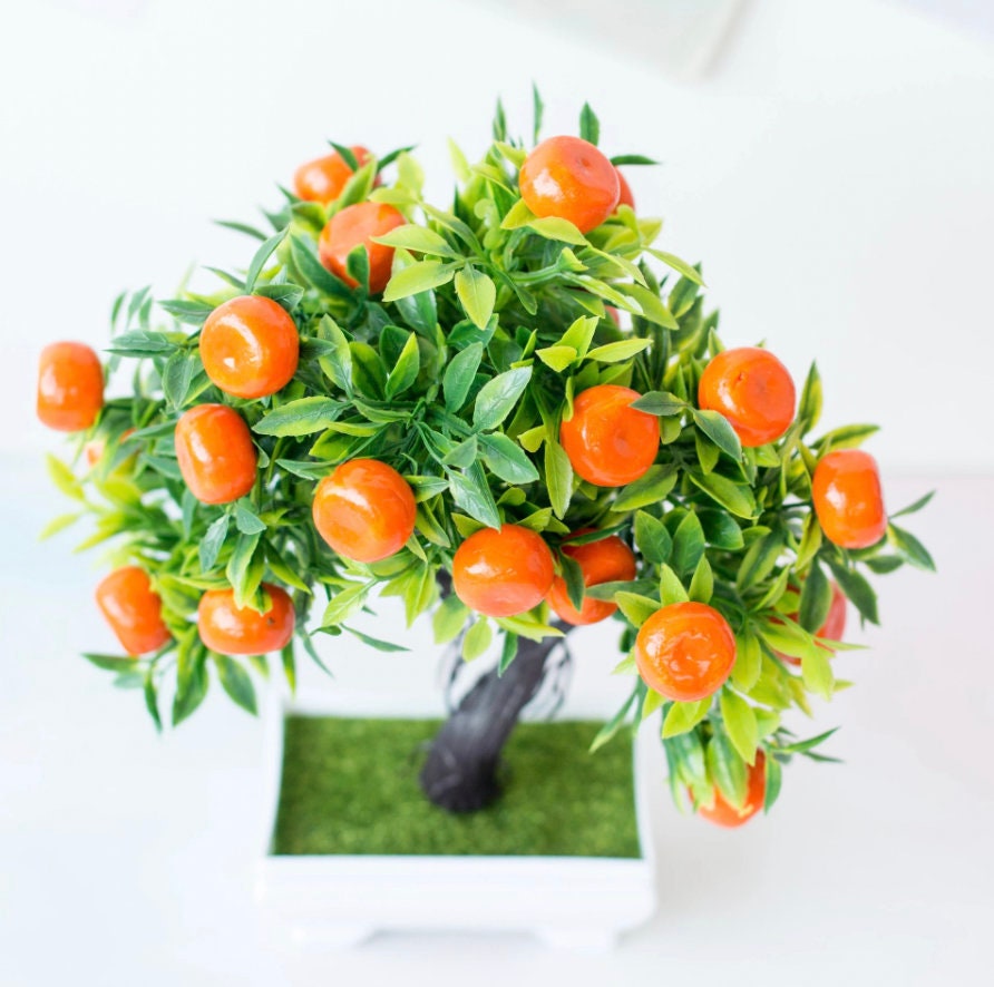 Artificial Orange Tree, Artificial Fruit Bonsai Tree, Artificial Potted ...
