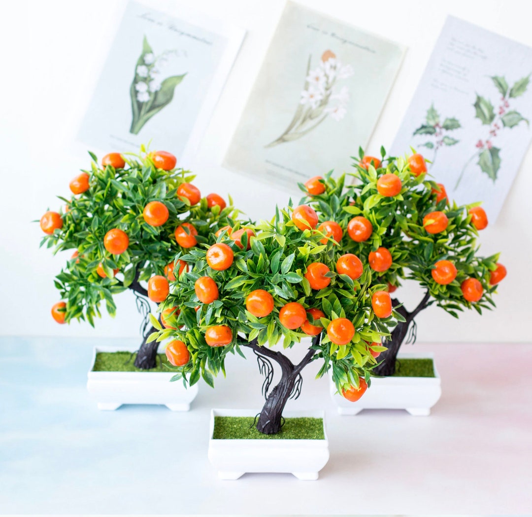 Artificial Orange Tree, Artificial Fruit Bonsai Tree, Artificial Potted ...