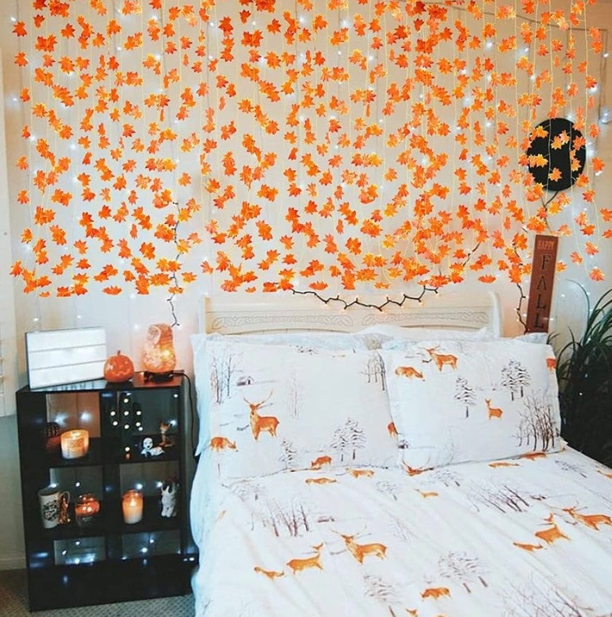 Fall Decorative Leaves, Autumn Leaves String, Hanging Leaves Decoration ...