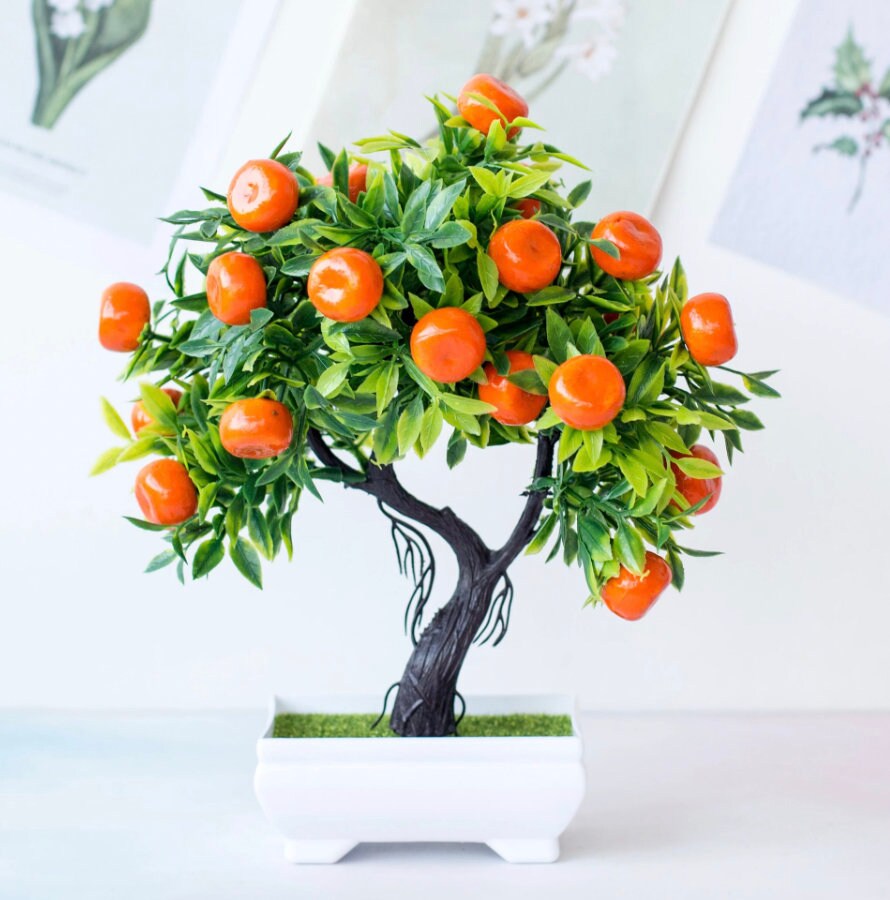 Artificial Orange Tree, Artificial Fruit Bonsai Tree, Artificial Potted ...