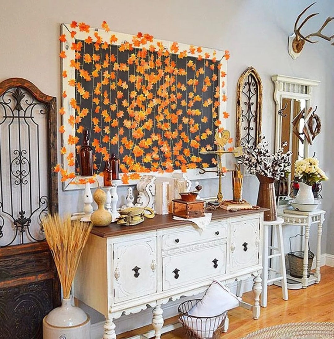 Fall Decorative Leaves, Autumn Leaves String, Hanging Leaves Decoration ...