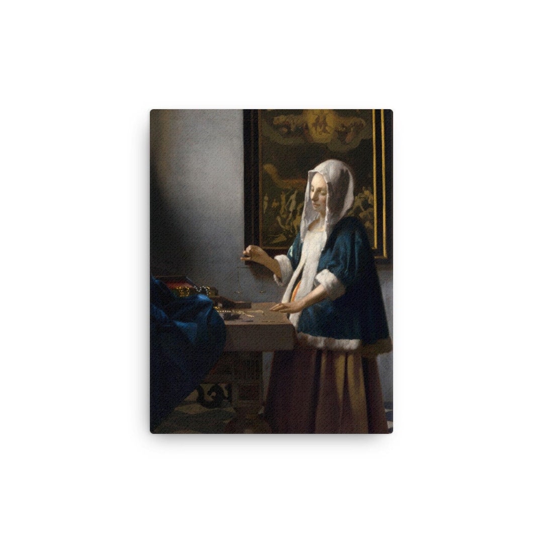 Woman Holding a Balance (c. 1664) Thin Canvas by Johannes Vermeer - Etsy