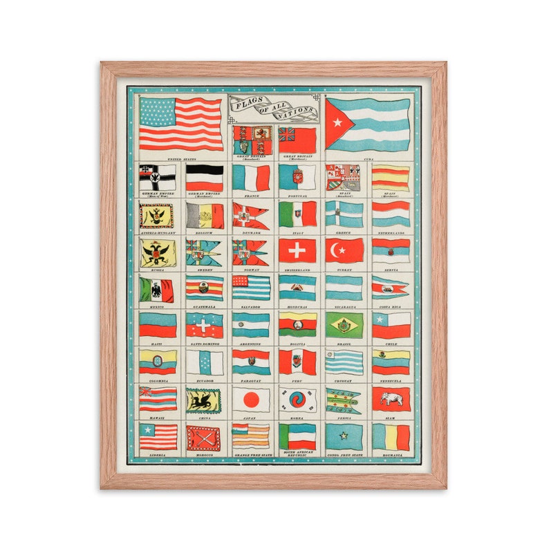 The Flags of All Nations (1901) Reproduction Framed Poster - Etsy