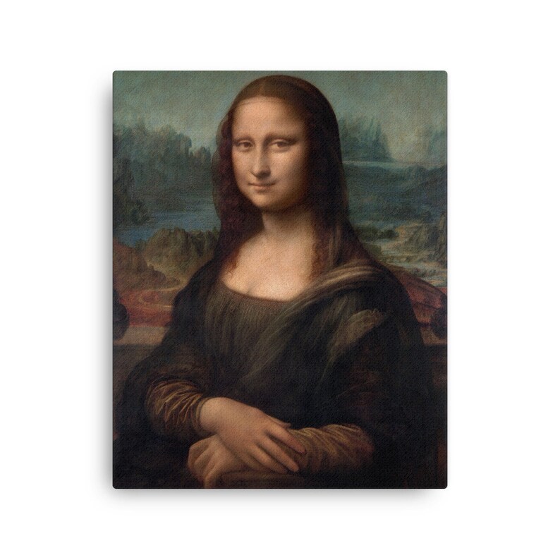 Portrait of Mona Lisa Del Giocondo (1503–1506) Thin Canvas by Leonardo ...