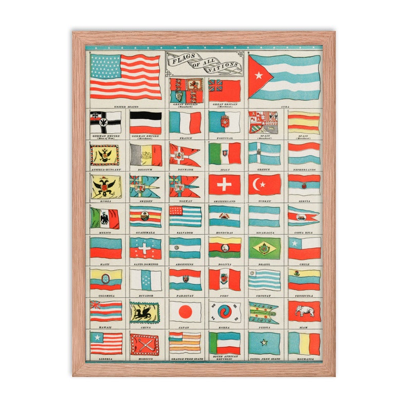 The Flags of All Nations (1901) Reproduction Framed Poster - Etsy