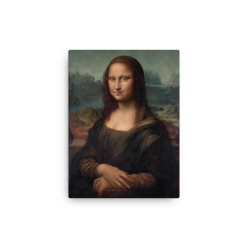 Portrait of Mona Lisa Del Giocondo (1503–1506) Thin Canvas by Leonardo ...