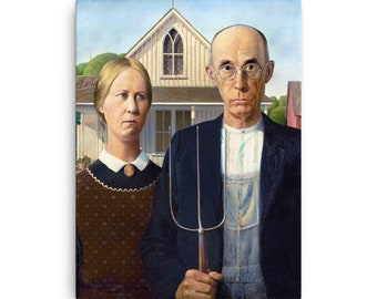 Grant Wood's American Gothic 1930 Famous Painting. Wall Art Pop Calture ...