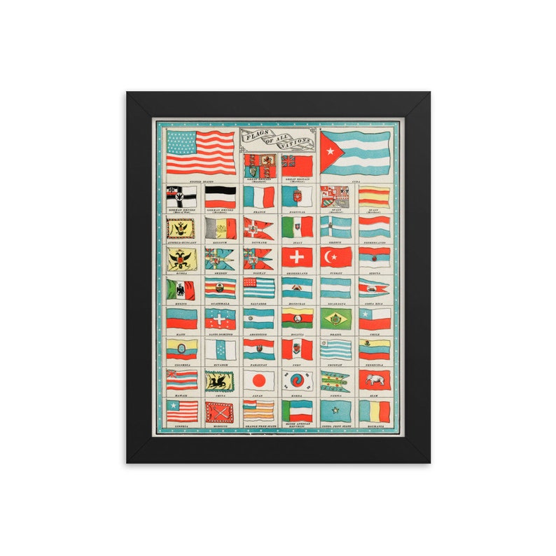 The Flags of All Nations (1901) Reproduction Framed Poster - Etsy