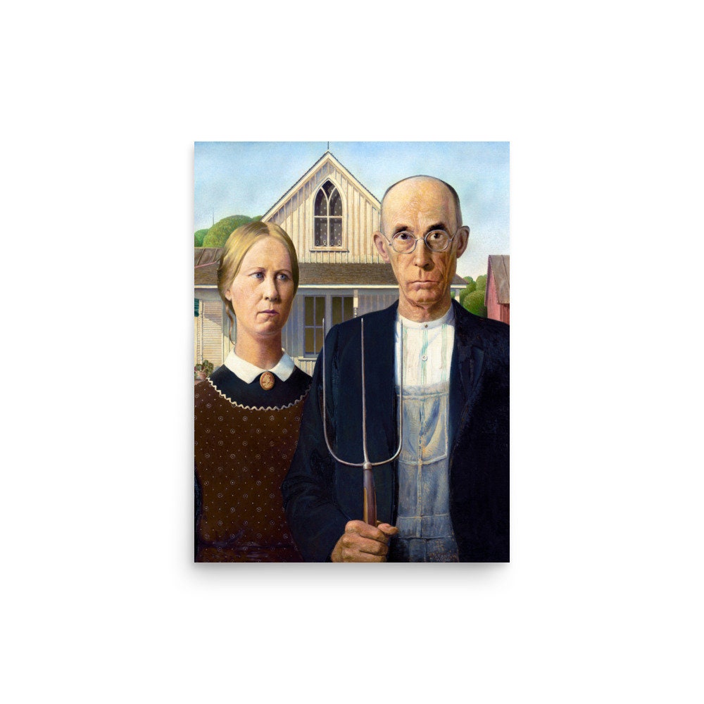American Gothic (1930) Poster by Grant Wood - Etsy