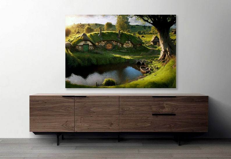 Lord of the Rings the Shire Painting Artwork LOTR Gift, Art, Canvas ...