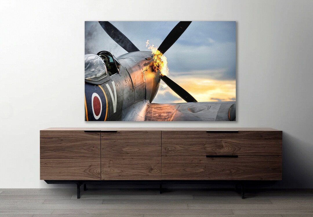 Spitfire Plane Artwork | Oil Painting – Canvas, Framed Print - Etsy