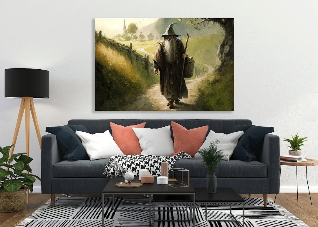 Lord of the Rings Gandalf Painting Artwork LOTR Gift, Art, Canvas, Wall ...