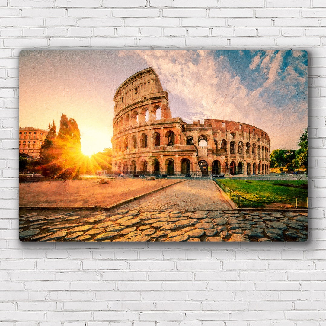 The Rome Colosseum Artwork Oil Painting Canvas Framed - Etsy