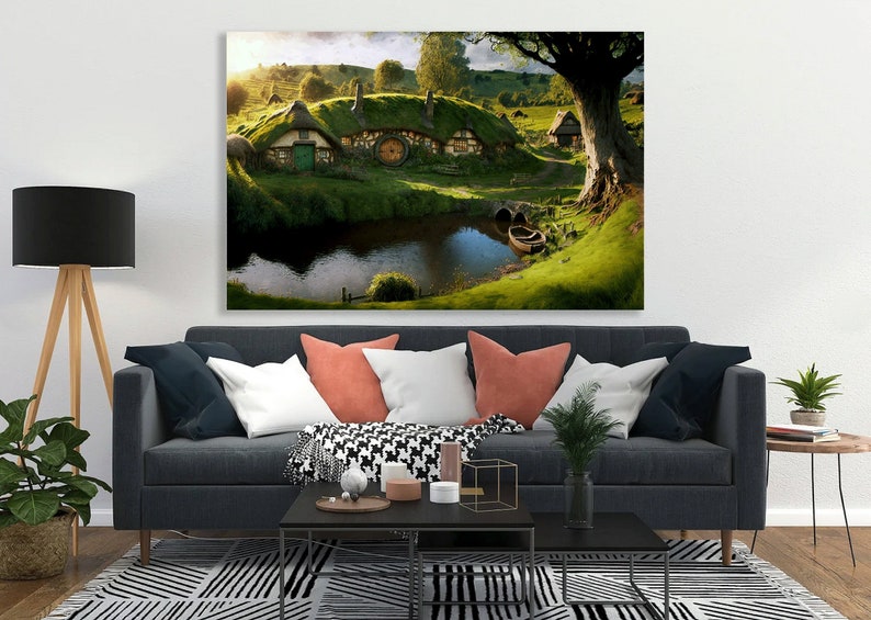 Lord of the Rings the Shire Painting Artwork LOTR Gift, Art, Canvas ...