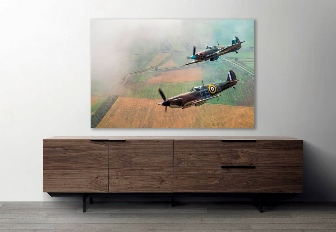 Spitfire Planes Artwork | Oil Painting – Canvas, Framed Print - Etsy